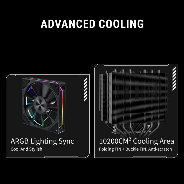 Ant Esports V8 Digital ARGB LGA1851/AM5 Black CPU Air Cooler - ThinkPC ...